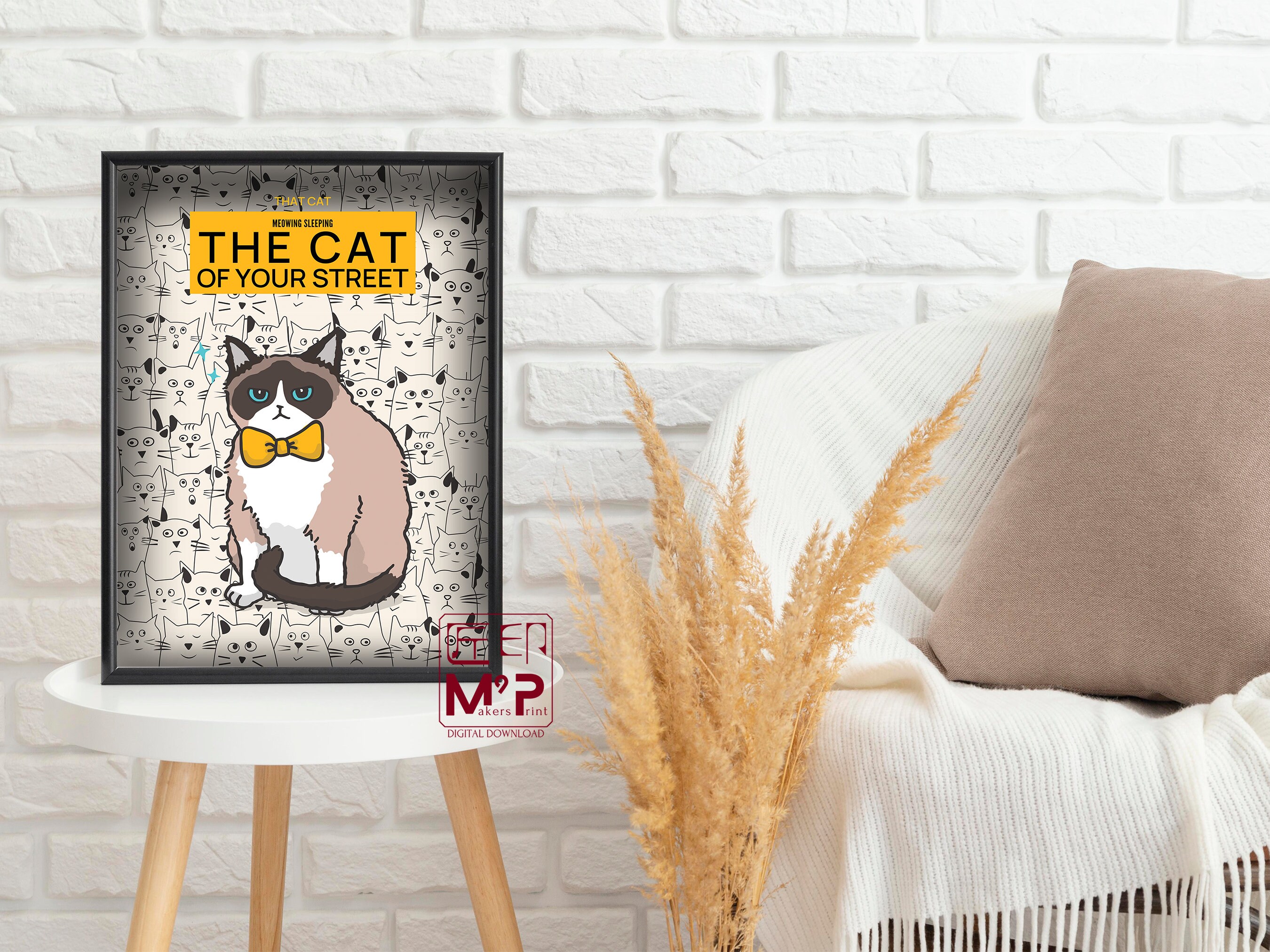 The Wolf of Wall Street Cat Movie Poster Funny Cat Print - Etsy
