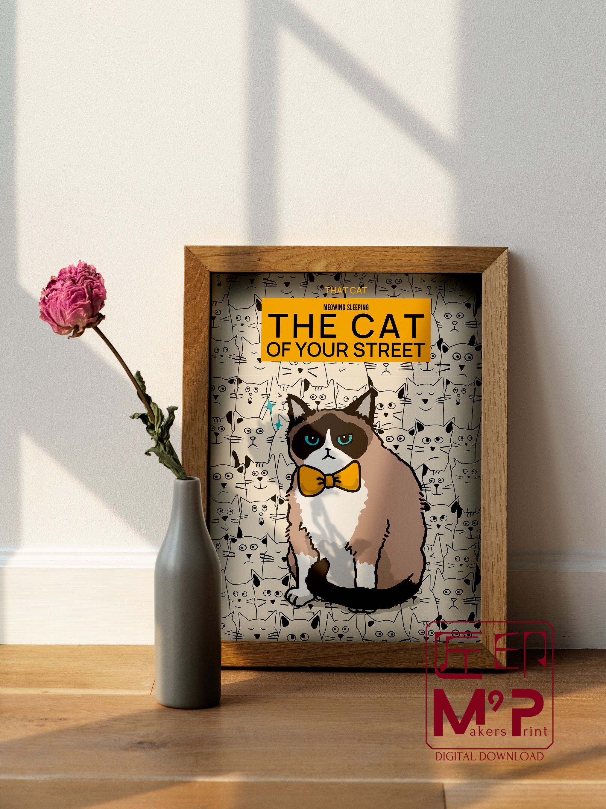 The Wolf of Wall Street Cat Movie Poster Funny Cat Print - Etsy