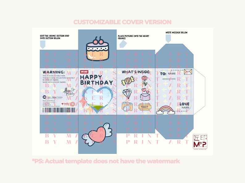 DIY Birthday Blind Box Template: Printable Mystery Gift Bag (digital ...