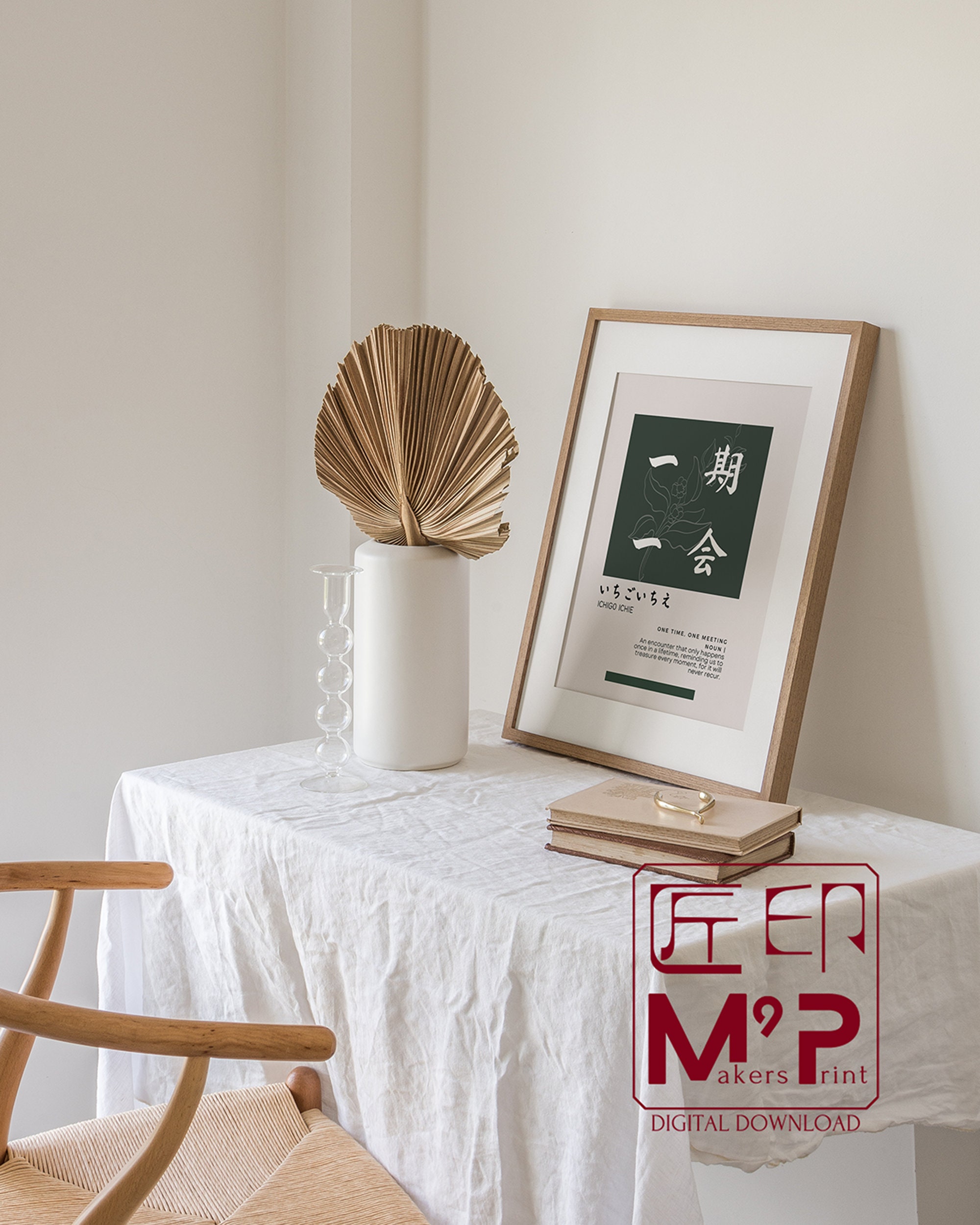 Ichigo Ichie Japanese Calligraphy Definition Print, Minimalist ...