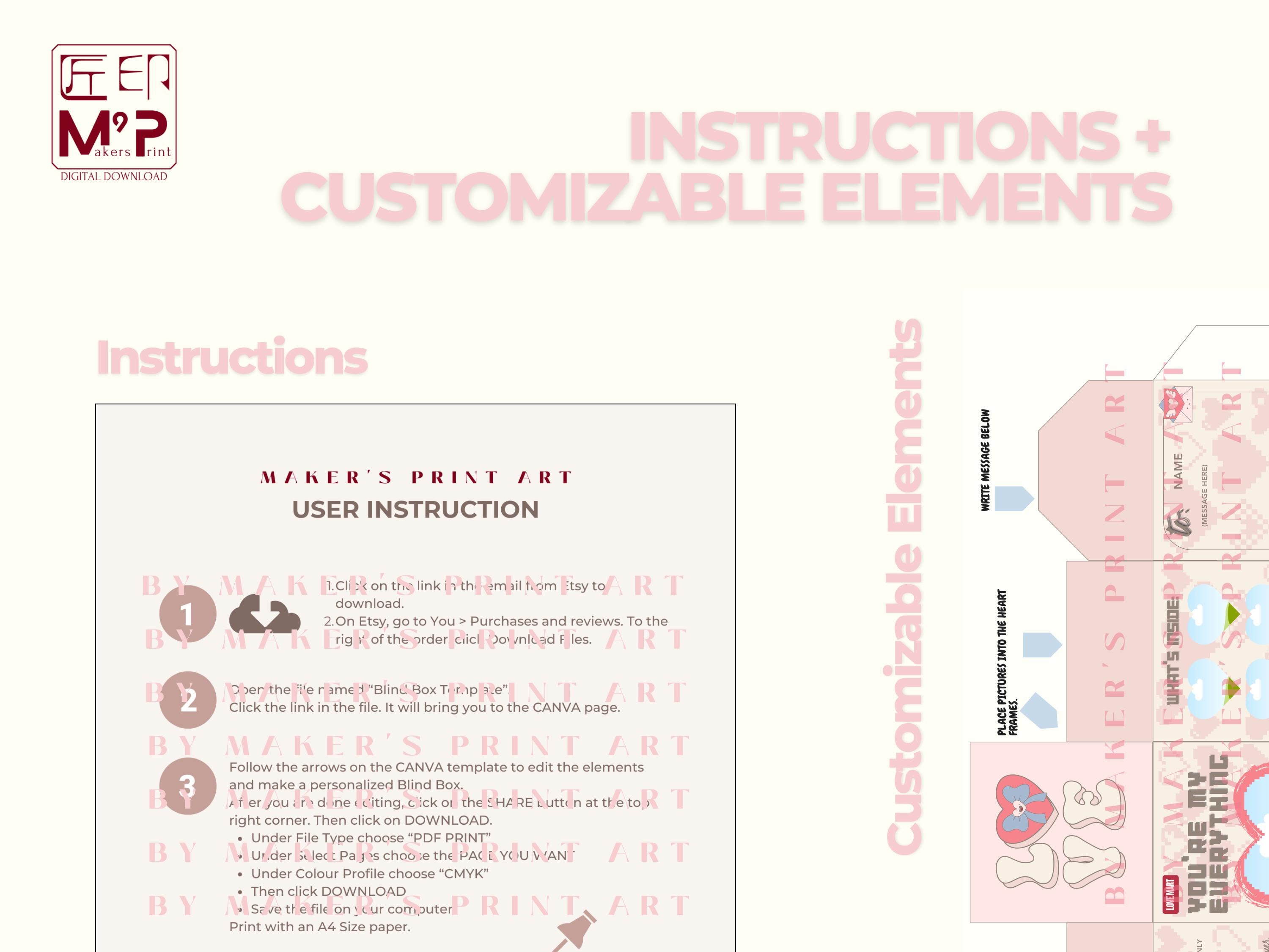 Custom Love Blind Box Template: DIY Proposal Gift (digital Download ...