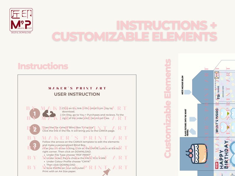 DIY Birthday Blind Box Template: Printable Mystery Gift Bag (digital ...