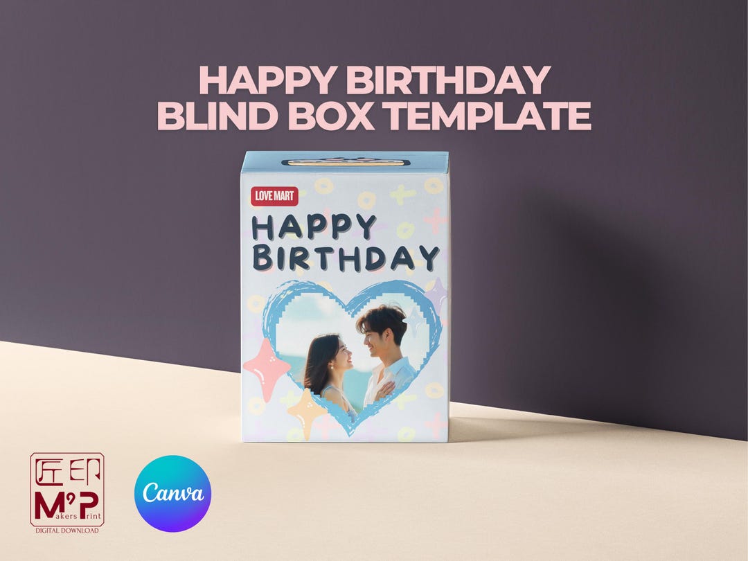 DIY Birthday Blind Box Template: Printable Mystery Gift Bag (digital ...