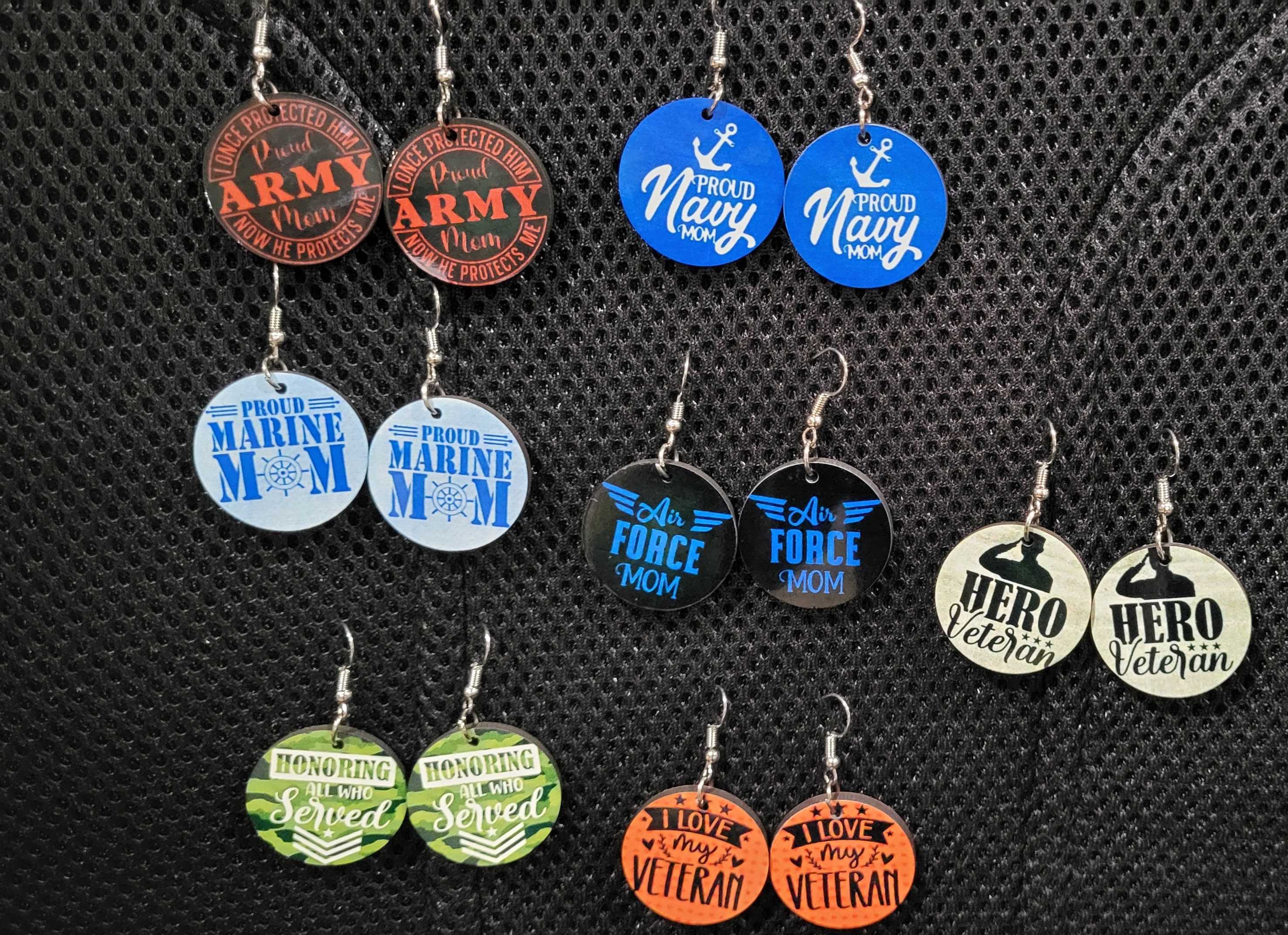 Military Earrings, Military, Army, Navy, Air Force, Marines, Veteran ...