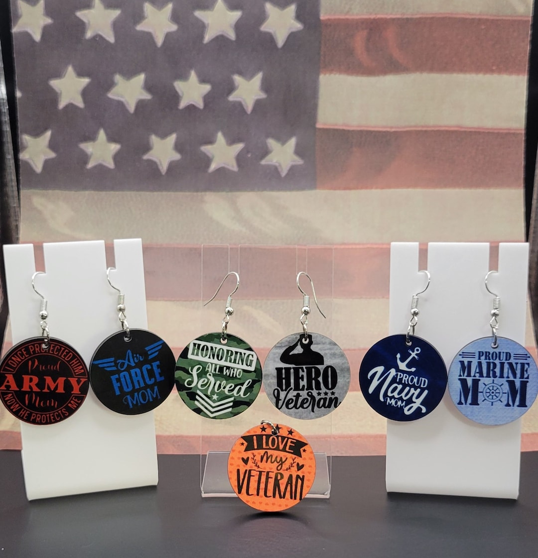 Military Earrings, Military, Army, Navy, Air Force, Marines, Veteran ...