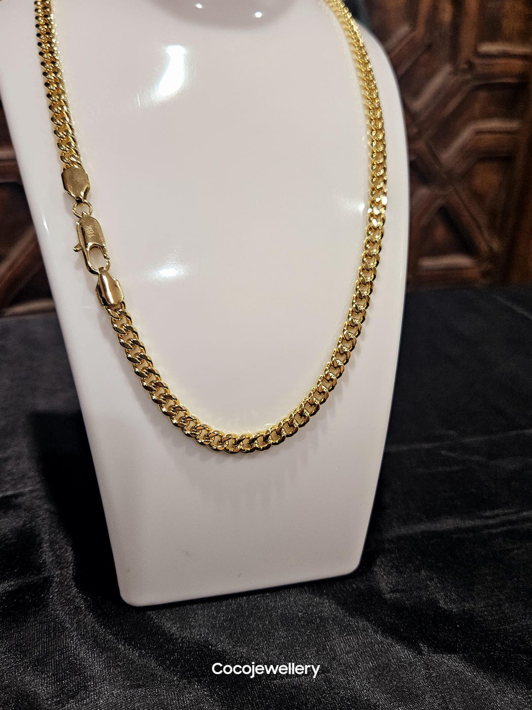 Set 18k Yellow Gold Filled Cuban Chain and Bracelet,yellow Gold Filled ...
