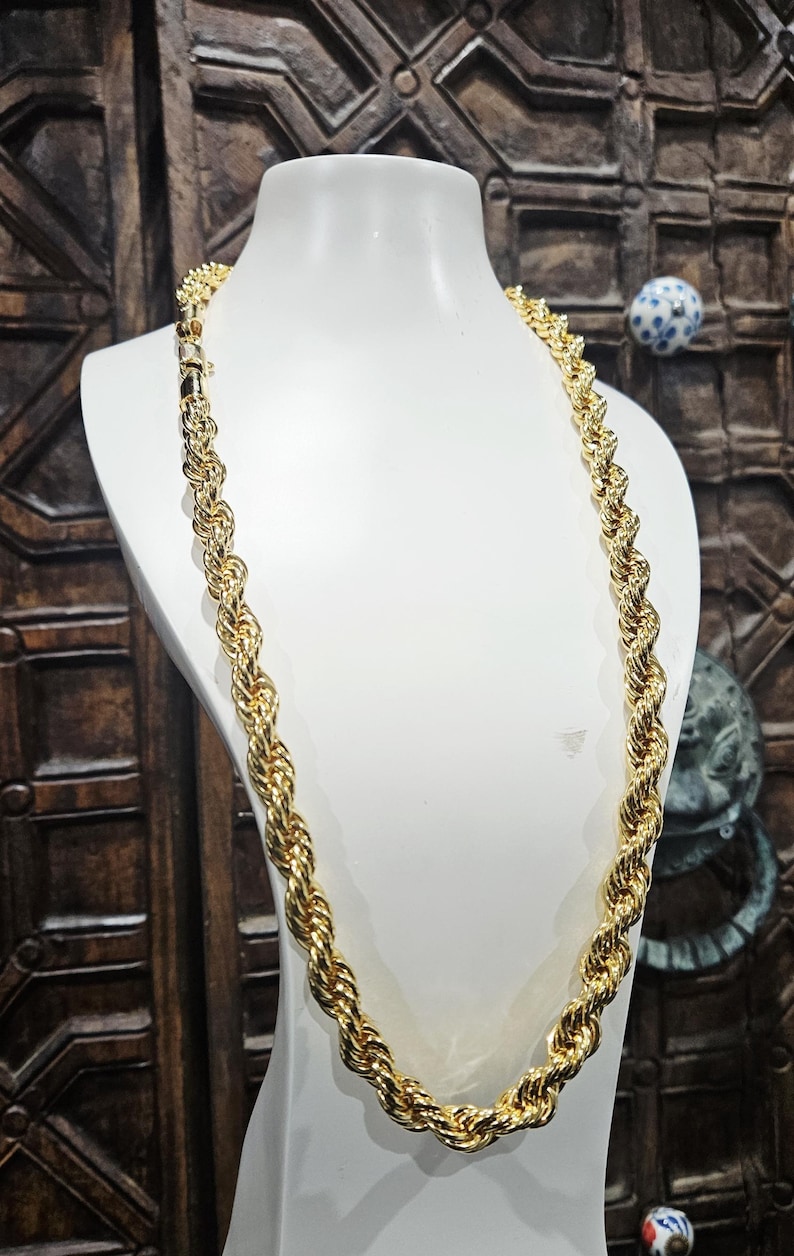 22K Yellow Gold-finish Rope Chain, Necklace Chain - Etsy