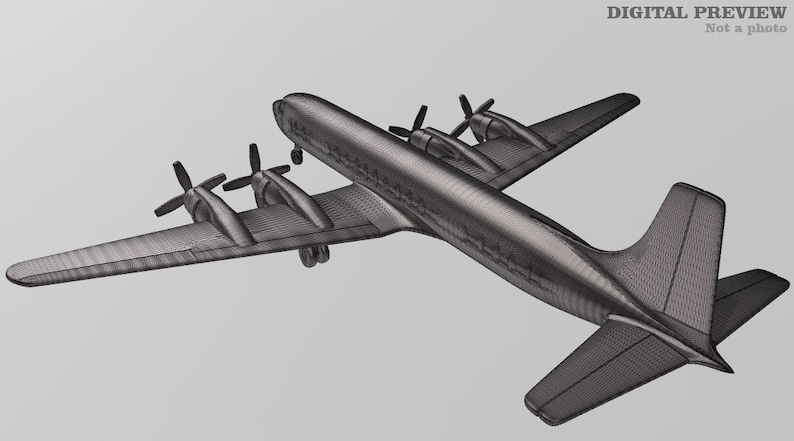 Douglas DC-7C Seven Seas 3D Printed Model - Etsy