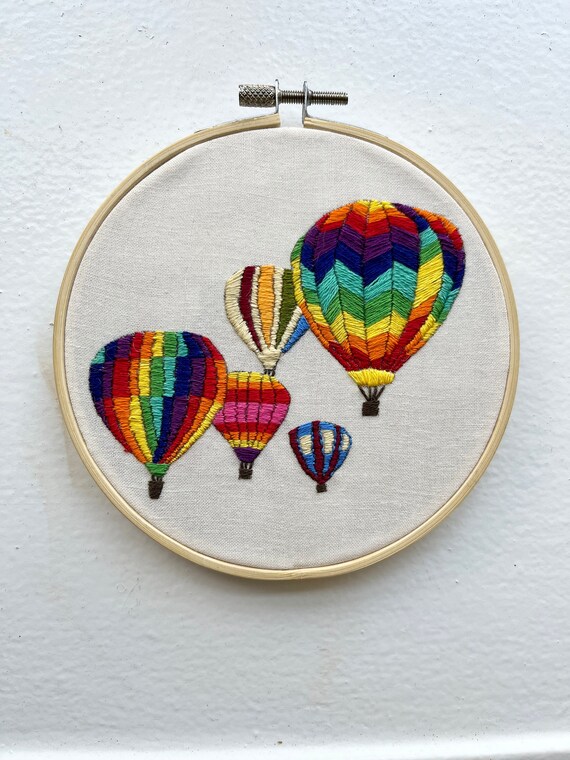 Hot Air Balloon Embroidery - Etsy