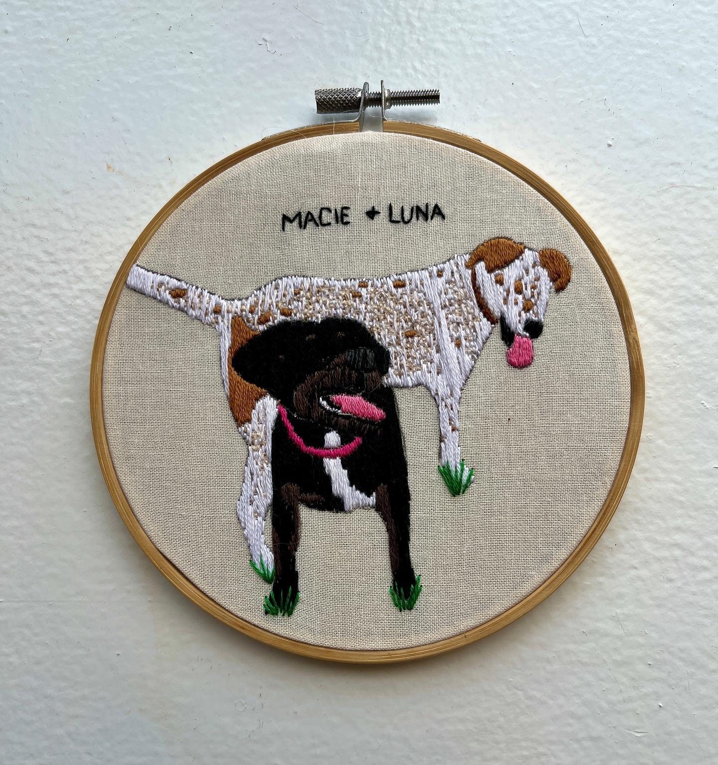 Customized Hand Embroidered Dog Portraits - Etsy