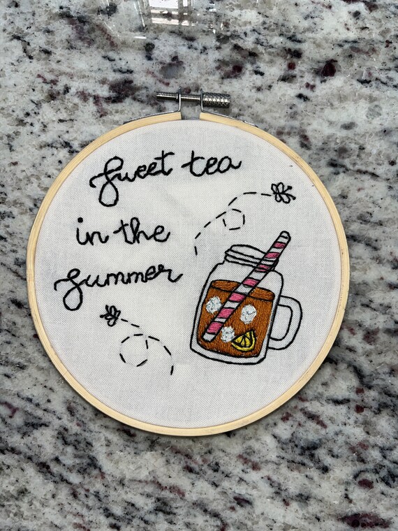 Sweet Tea in the Summer-taylor Swift Embroidery - Etsy
