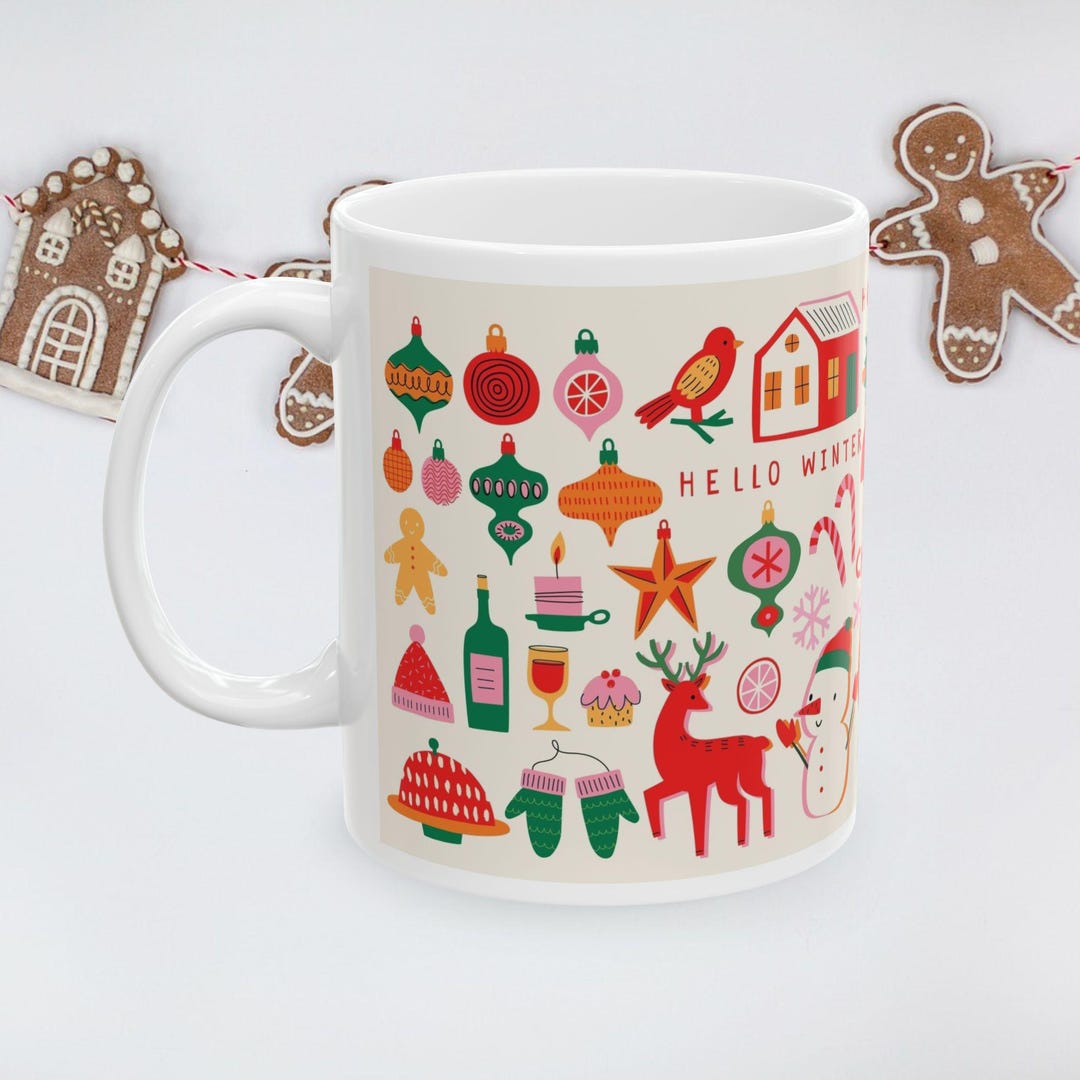 Holiday Cheer Mug Cozy Christmas Mug for the Festive at Heart Ceramic ...