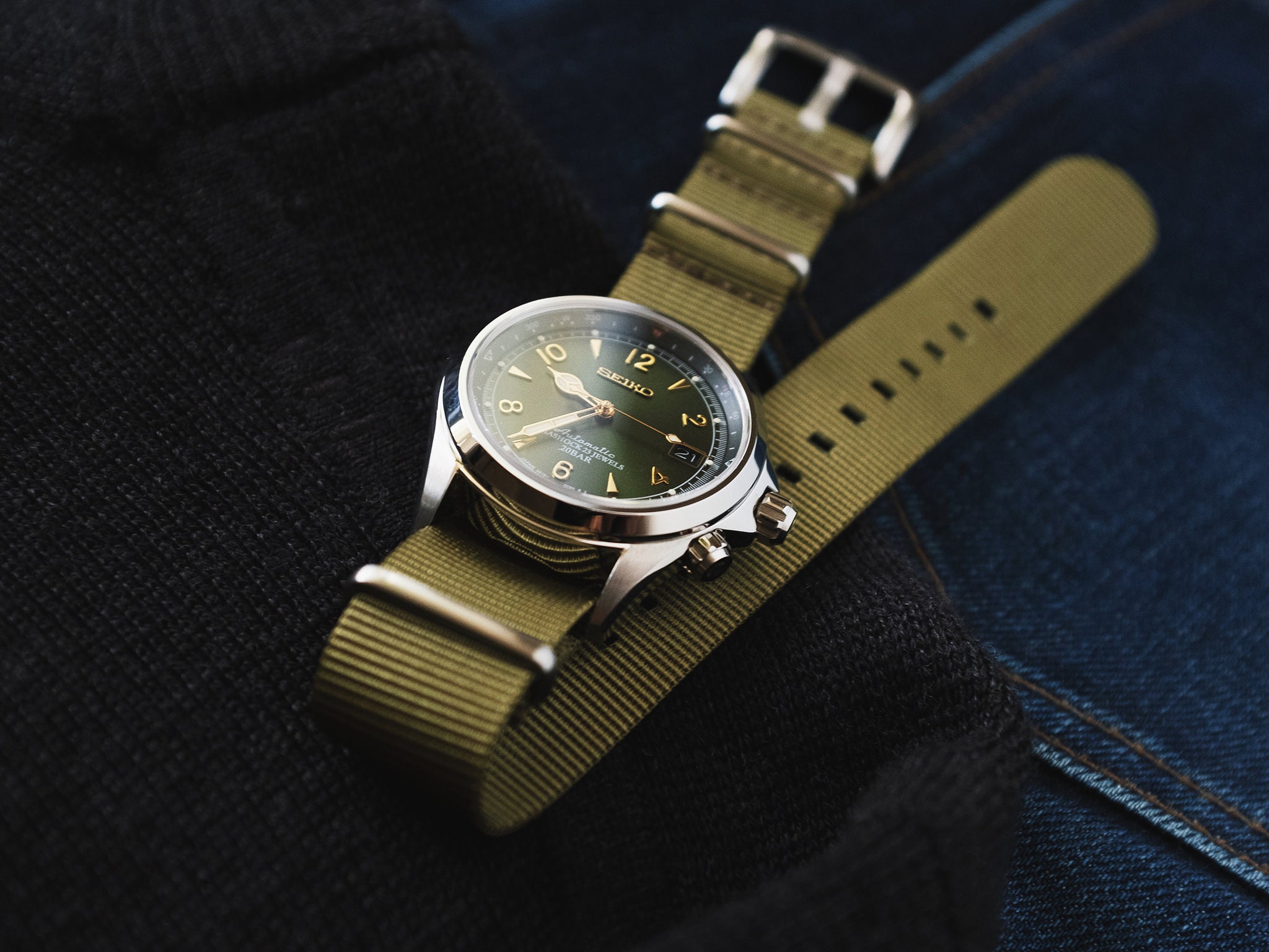 Premium Watch Strap - Olive Green Military Style Watch Strap, Nylon ...