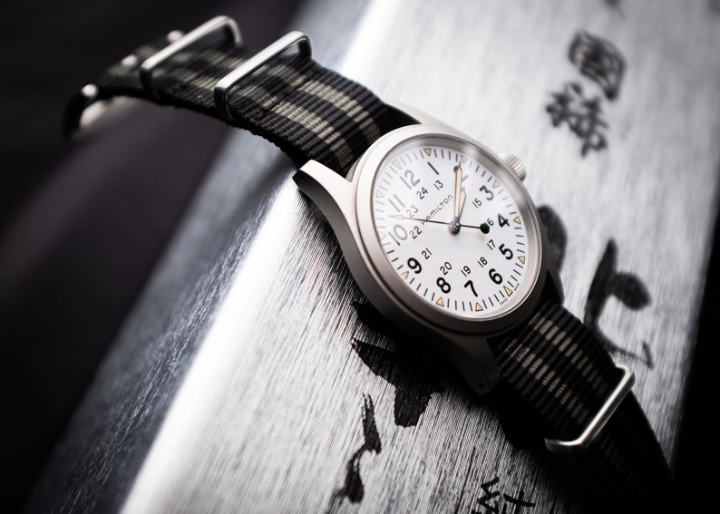 20mm 22mm Watch Strap - Black Military Style Watch Strap, Durable Nylon ...