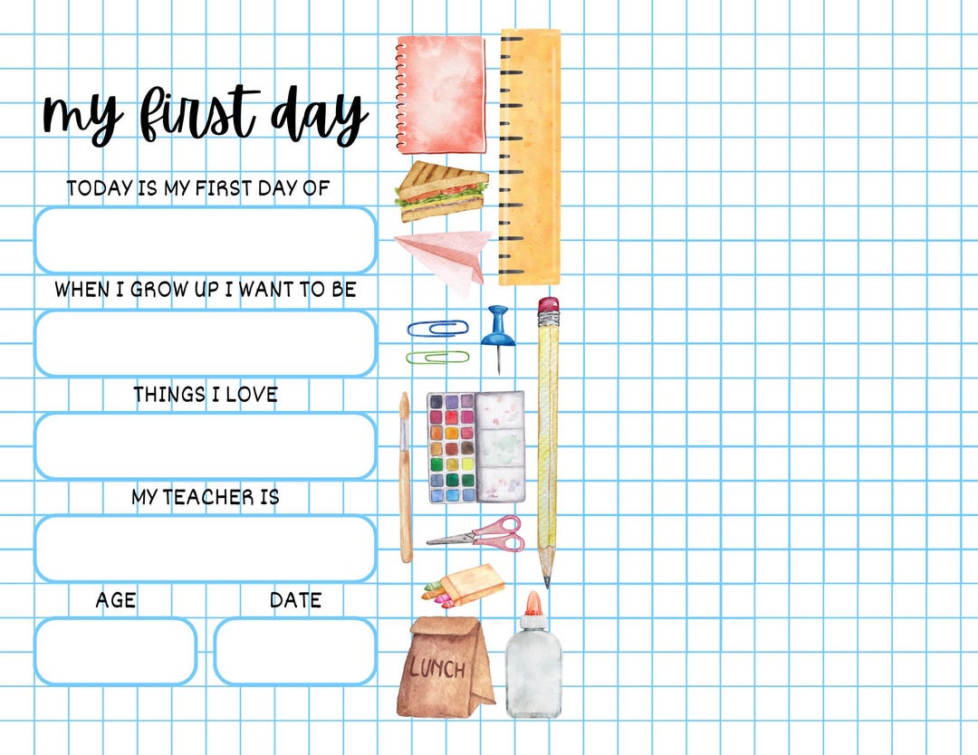 Back to School Handprint Sheet - Etsy