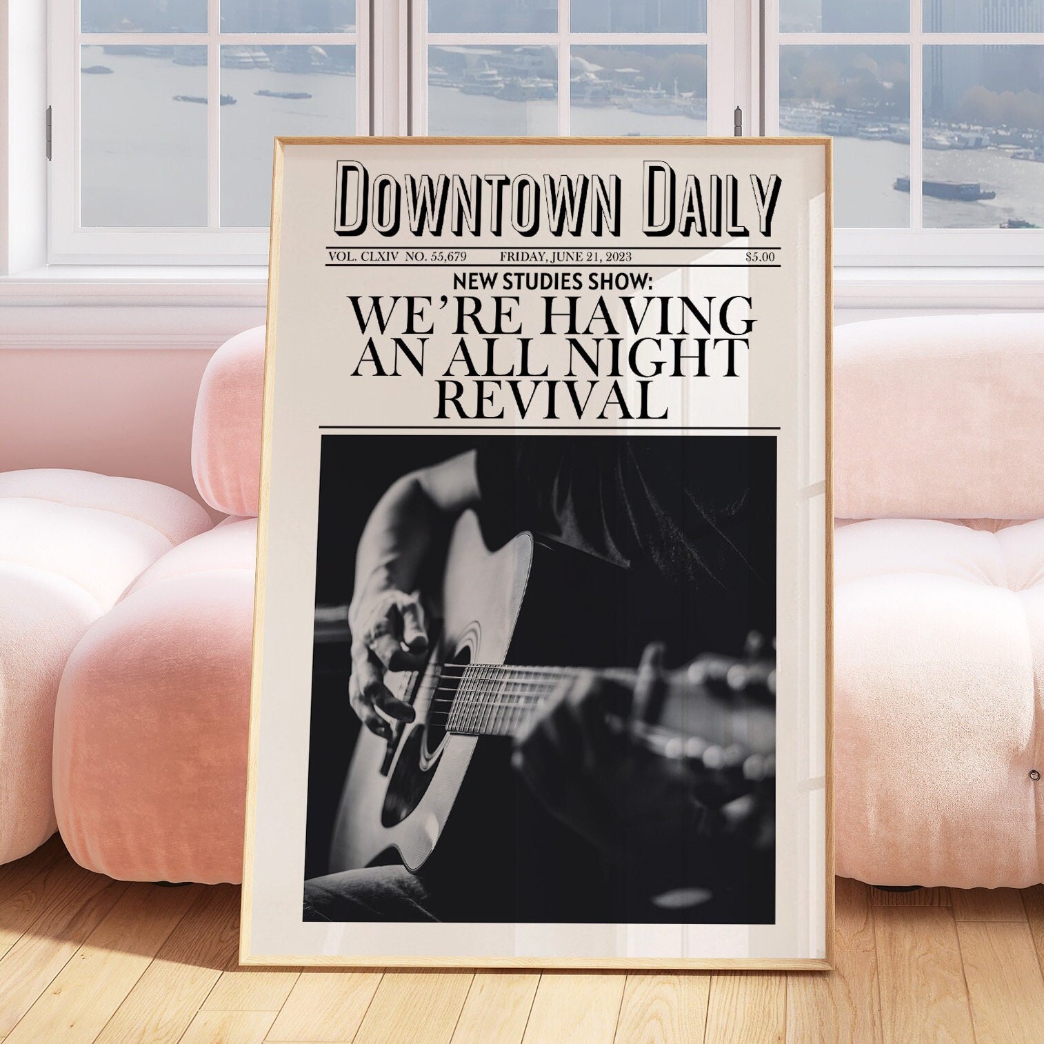 All Night Revival Wall Art Newspaper Print Wall Art Printable Cowgirl ...