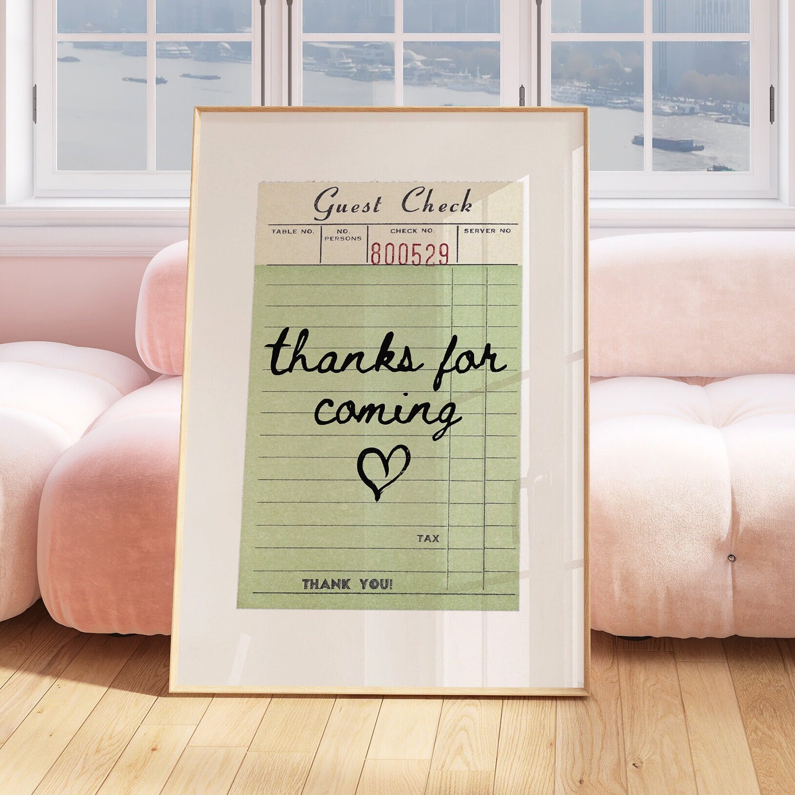 Thanks for Coming Guest Check Print Wall Art Decor Cocktail Art Bar ...