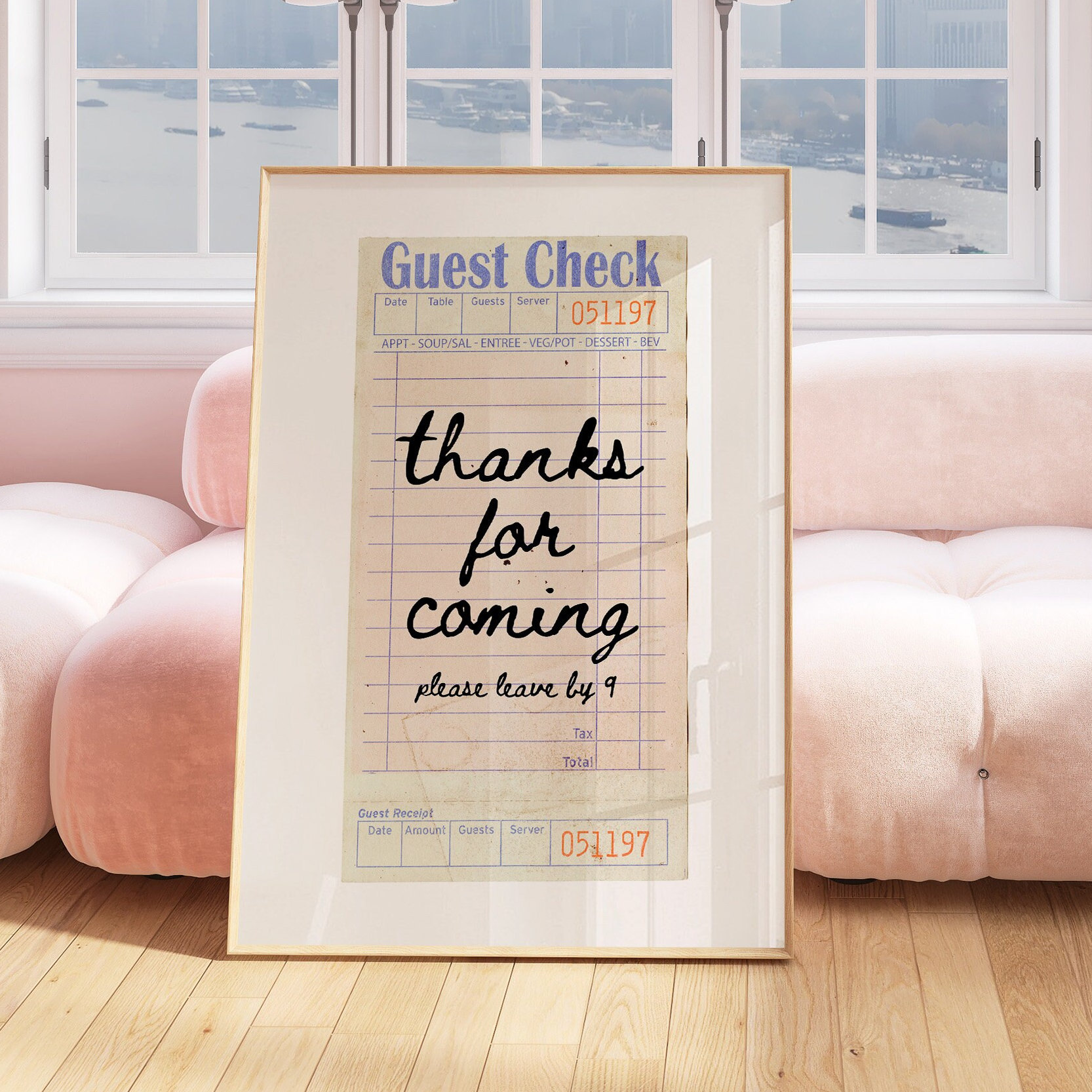 Guest Check Print Wall Art Decor Thanks for Coming Leave by 9 Cocktail ...