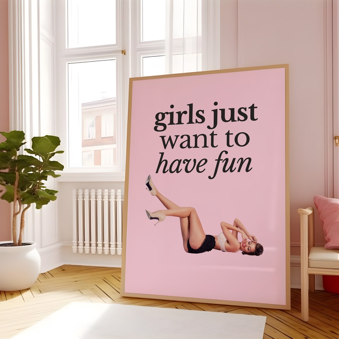 Retro Vintage Aesthetic Wall Art Print Funny Wall Decor Girly Posters