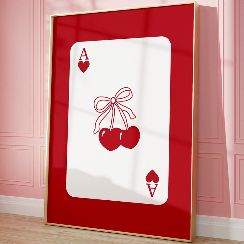 Coquette Room Decor Balletcore Wandkunst Wandkunst Kirsche Schleife Art ...