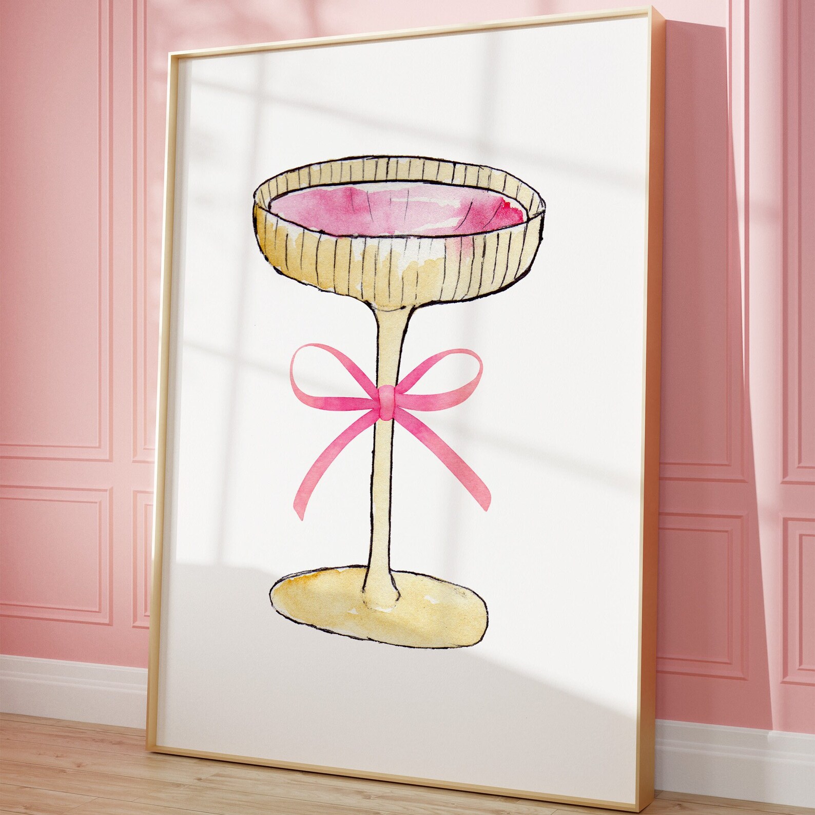 Coquette Kitchen Room Decor Champagne Balletcore Wall Art Wall Art ...