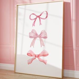 Balletcore Wall Art Coquette Room Decor Wall Art Bow Art Print Coquette ...