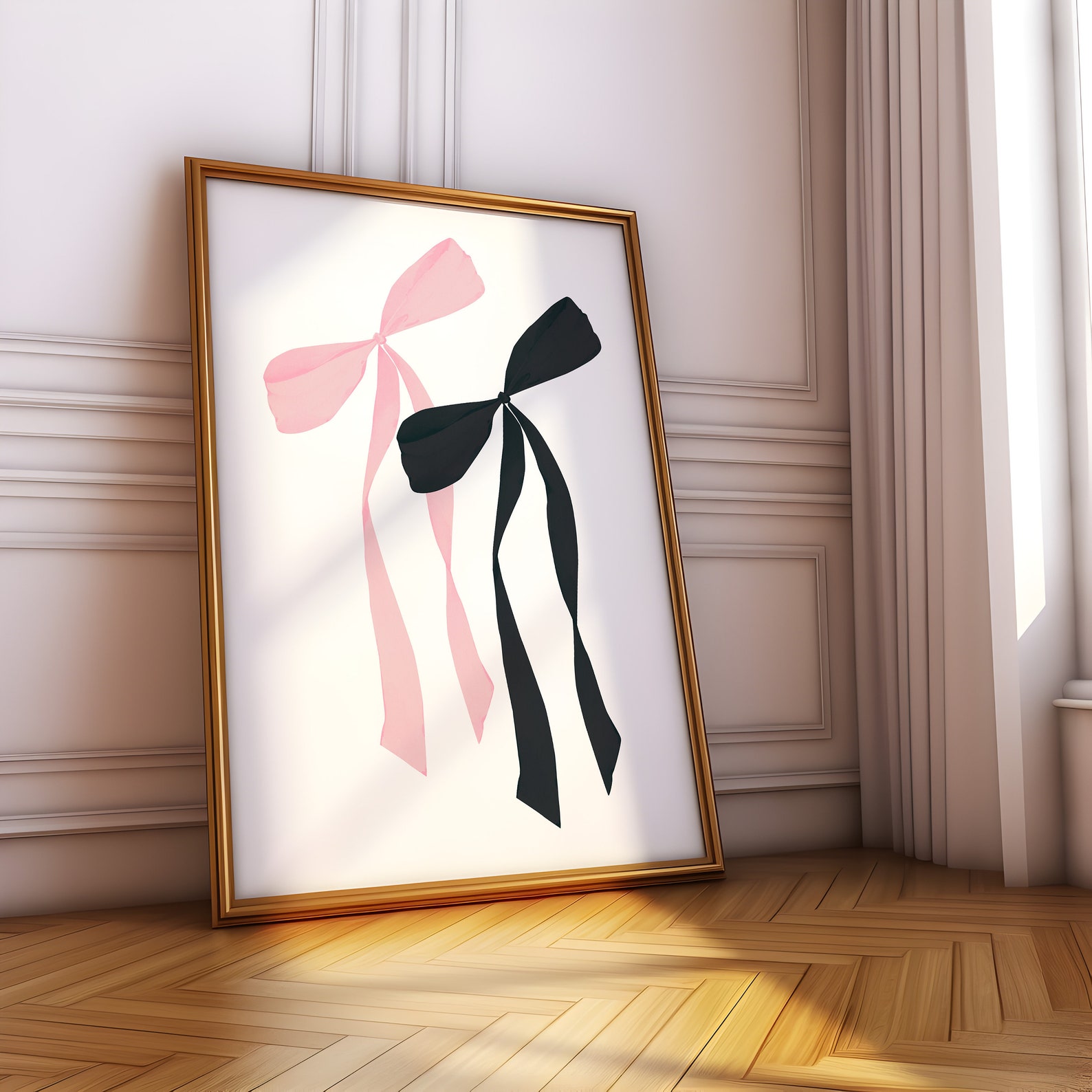 Coquette Room Decor Balletcore Wall Art Wall Art Grandmillenial Bow Art ...