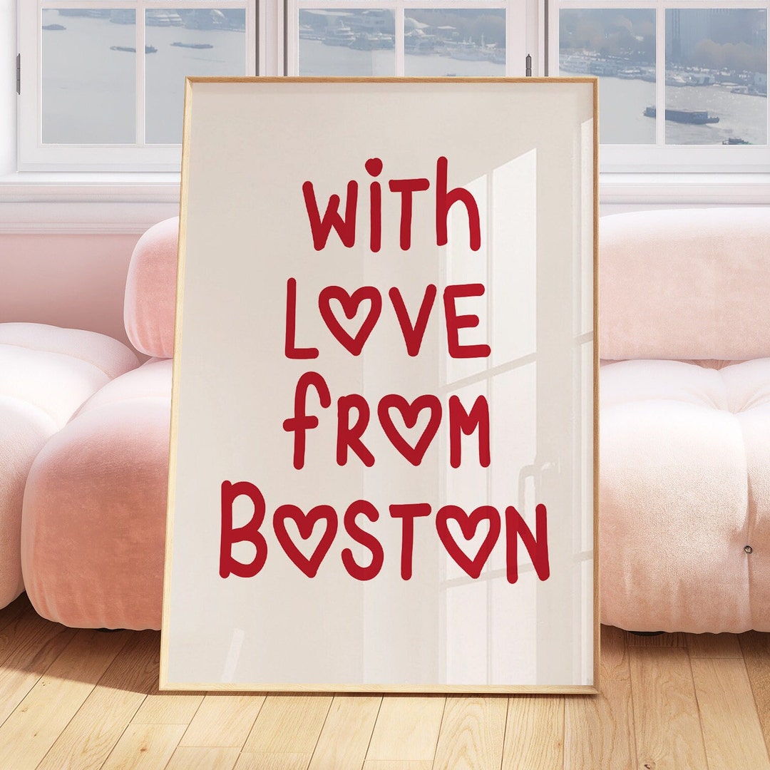 Boston Travel Print Poster Wall Art Boston Massachusetts Art Minimalist ...
