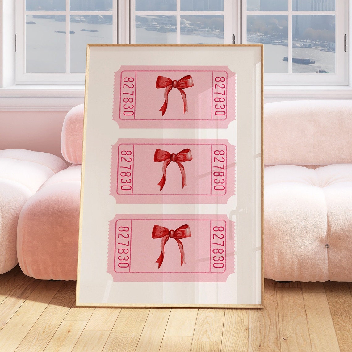 Coquette Room Decor Balletcore Wall Art Wall Art Red Bow Art Print ...
