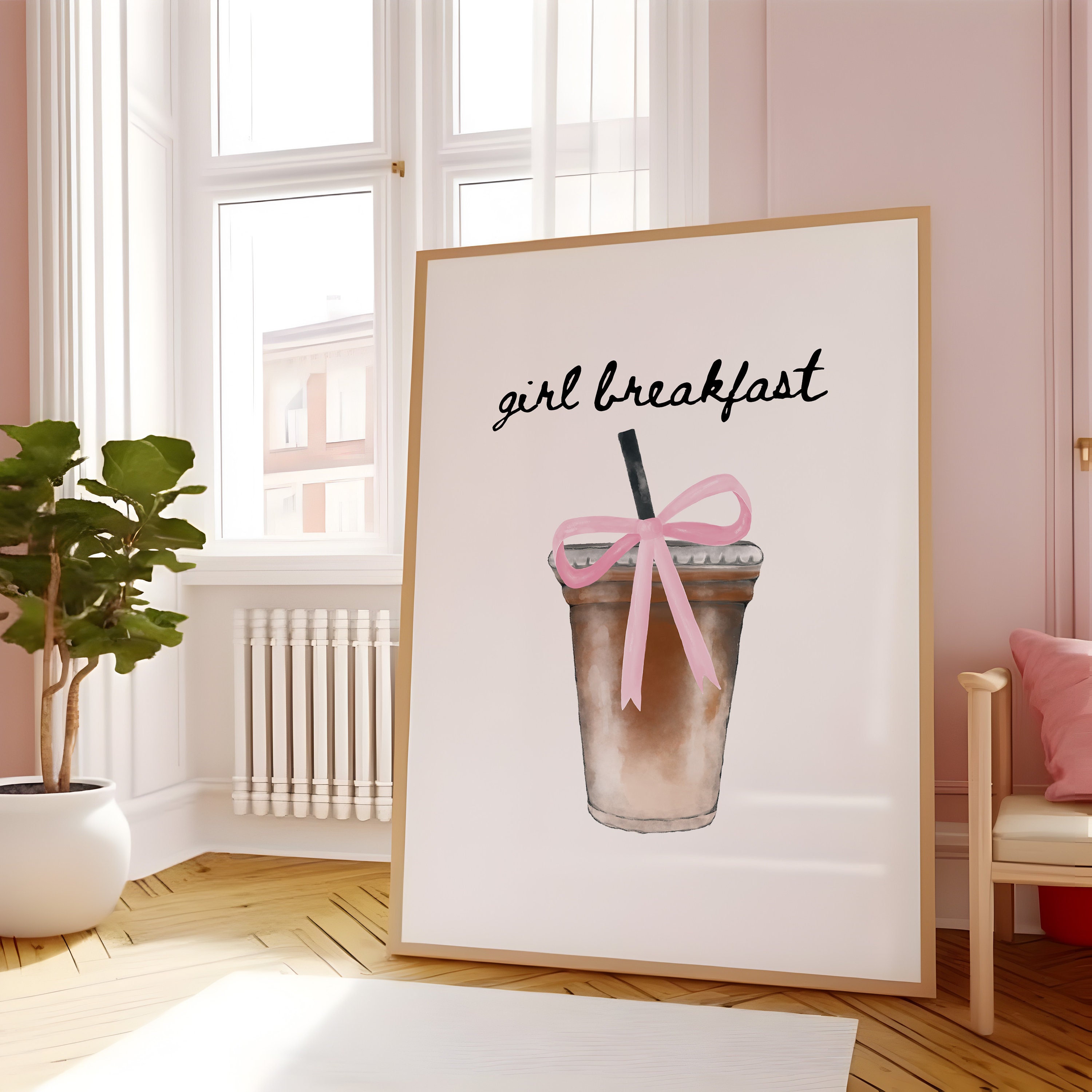 Iced Coffee Poster Art Print Coquette Kitchen Room Decor Iced Coffee ...