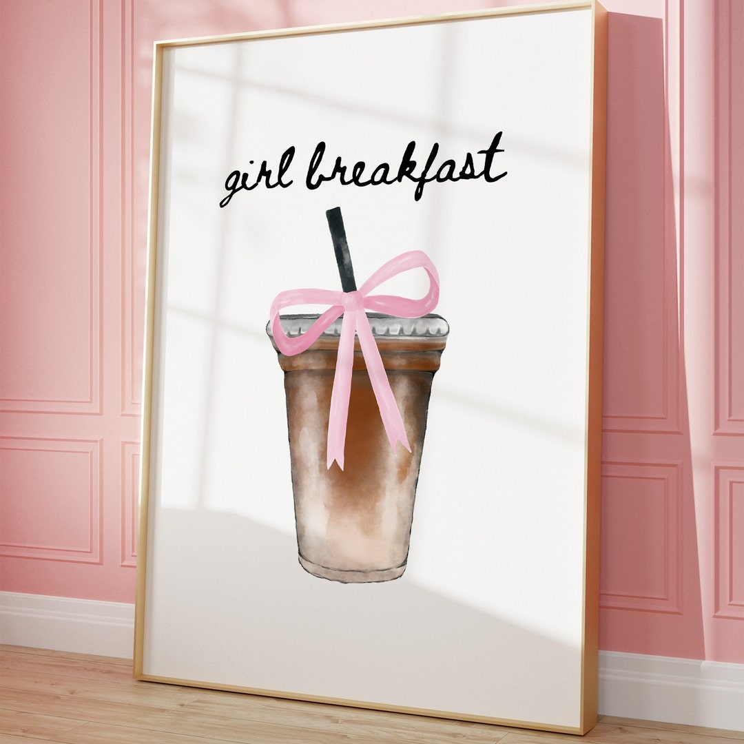 Iced Coffee Poster Art Print Coquette Kitchen Room Decor Iced Coffee ...