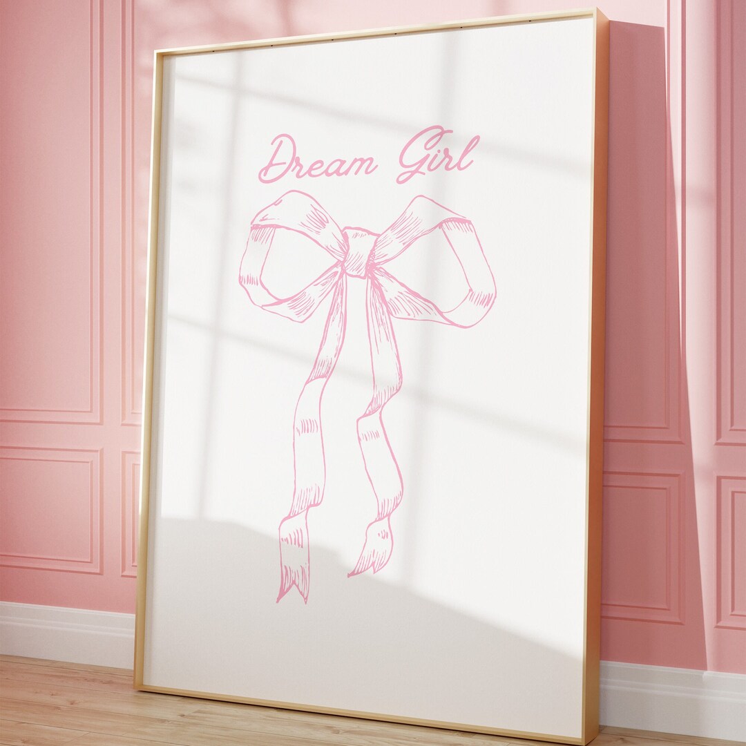 Coquette Room Decor Balletcore Wall Art Wall Art Bow Art Print Coquette ...