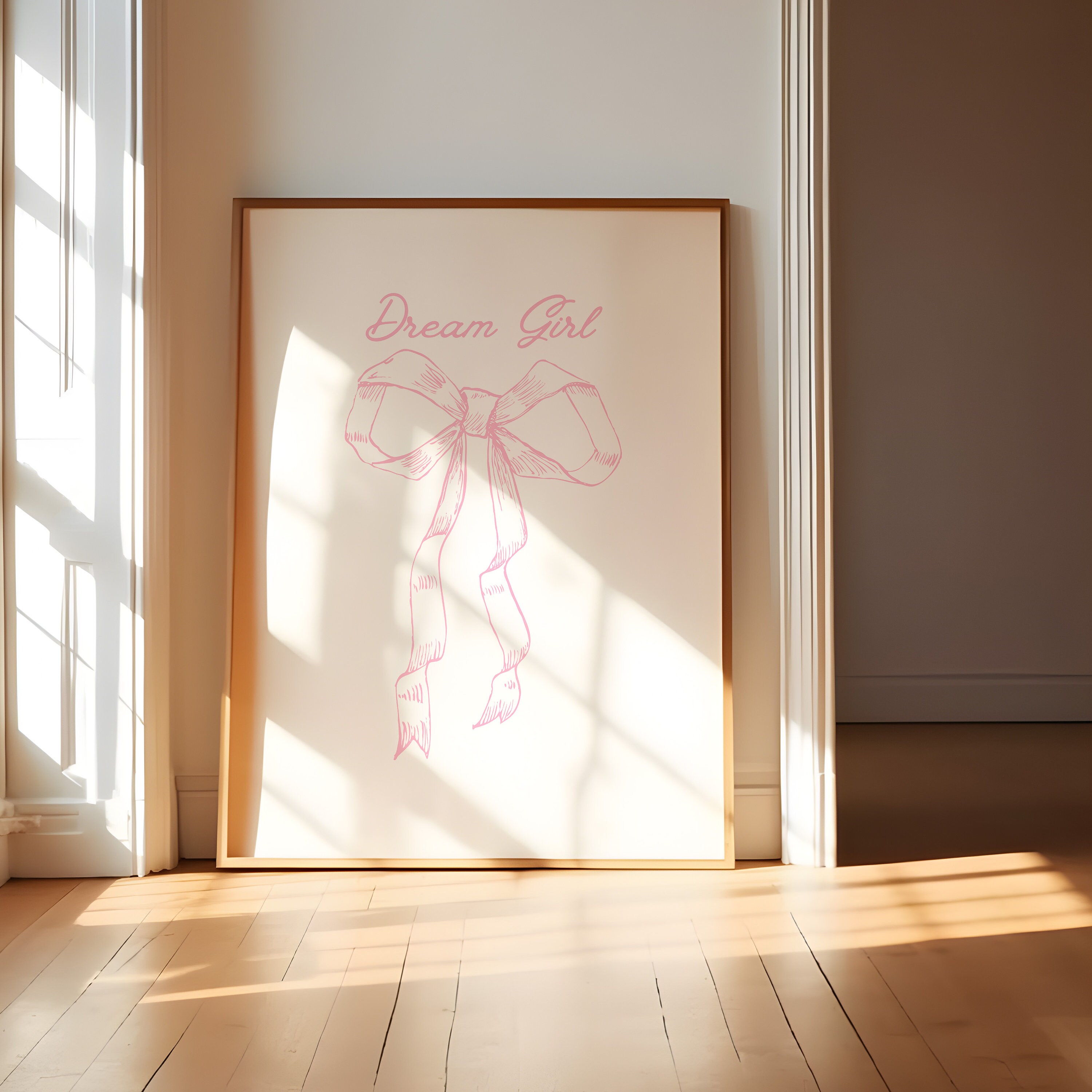 Coquette Room Decor Balletcore Wall Art Wall Art Bow Art Print Coquette ...