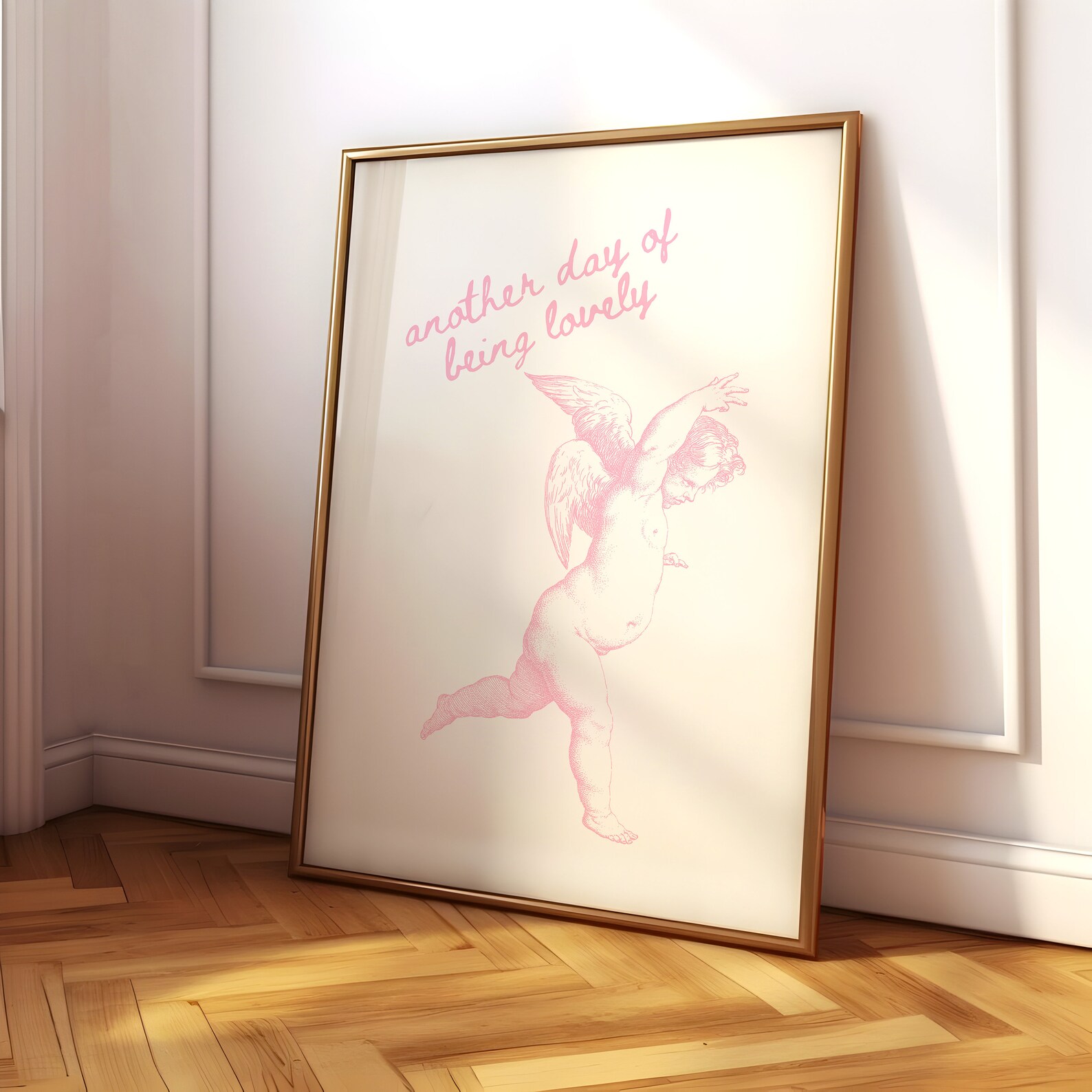 Balletcore Wall Art Coquette Room Decor Cherub Angel Wall Art Bow Art ...