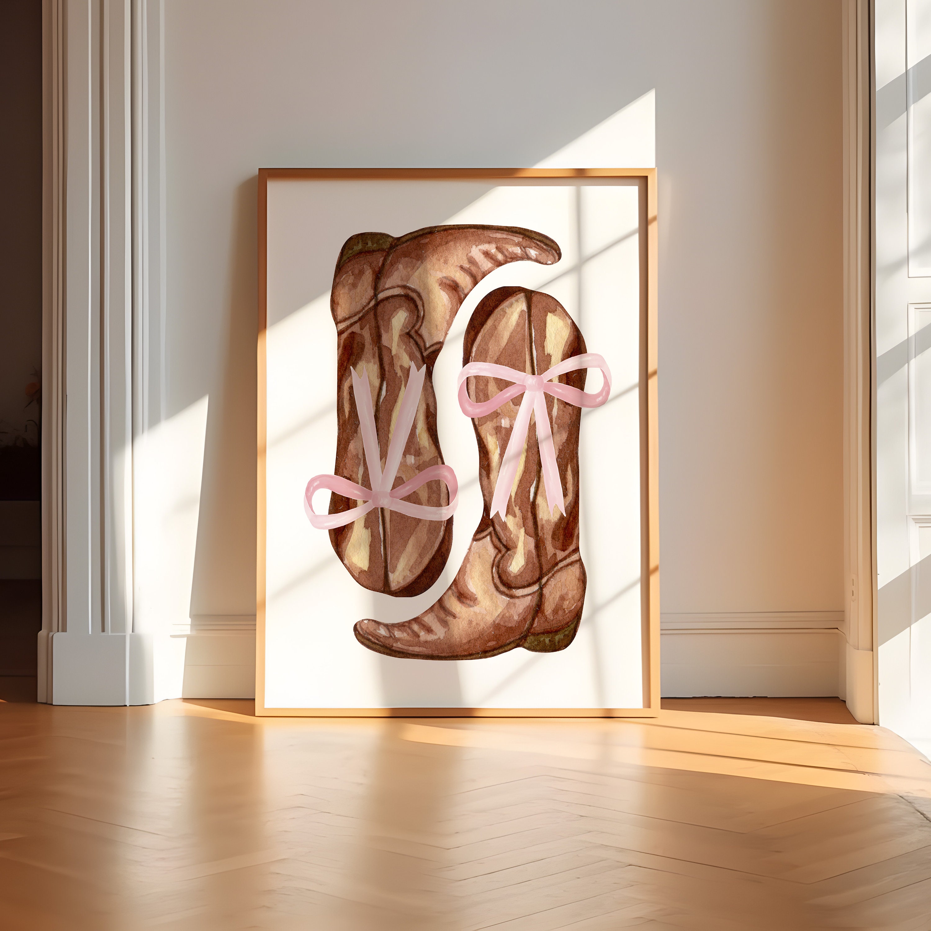 Coquette Cowgirl Coastal Room Decor Balletcore Wall Art Wall Art Bow ...