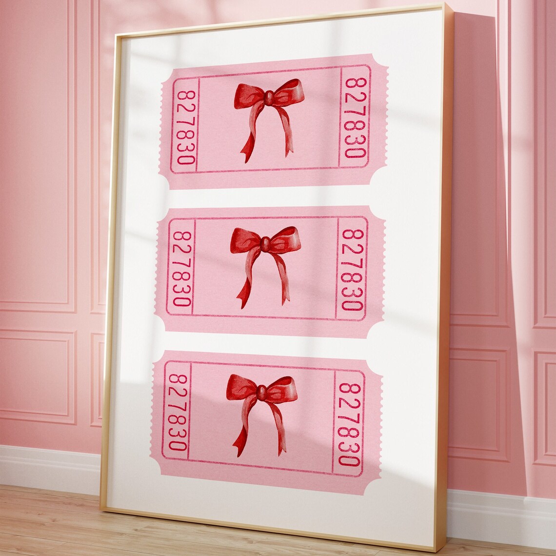 Coquette Room Decor Balletcore Wall Art Wall Art Red Bow Art Print ...