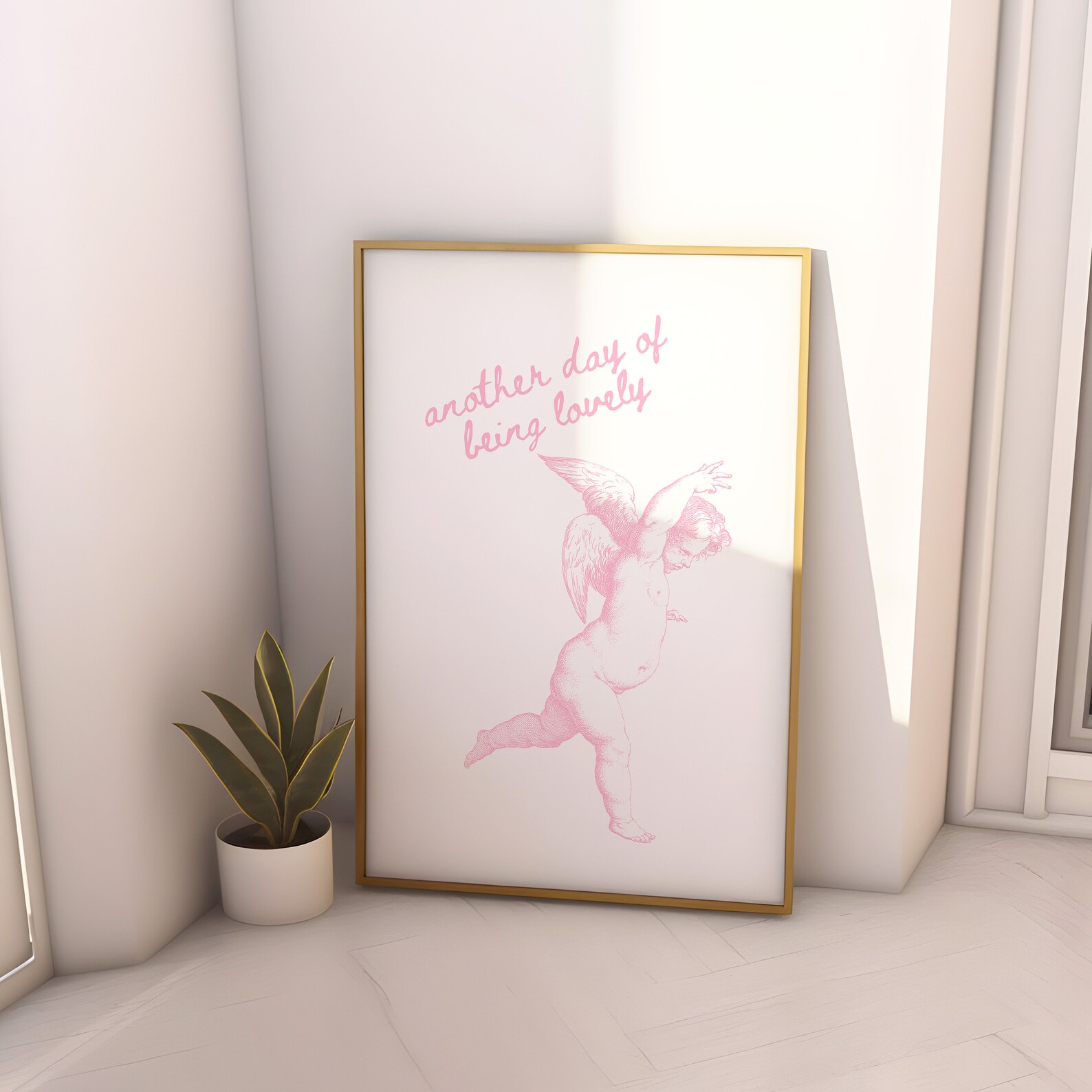 Balletcore Wall Art Coquette Room Decor Cherub Angel Wall Art Bow Art ...