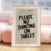 Please No Dancing on Tables Guest Check Print Art Aesthetic Kitchen ...
