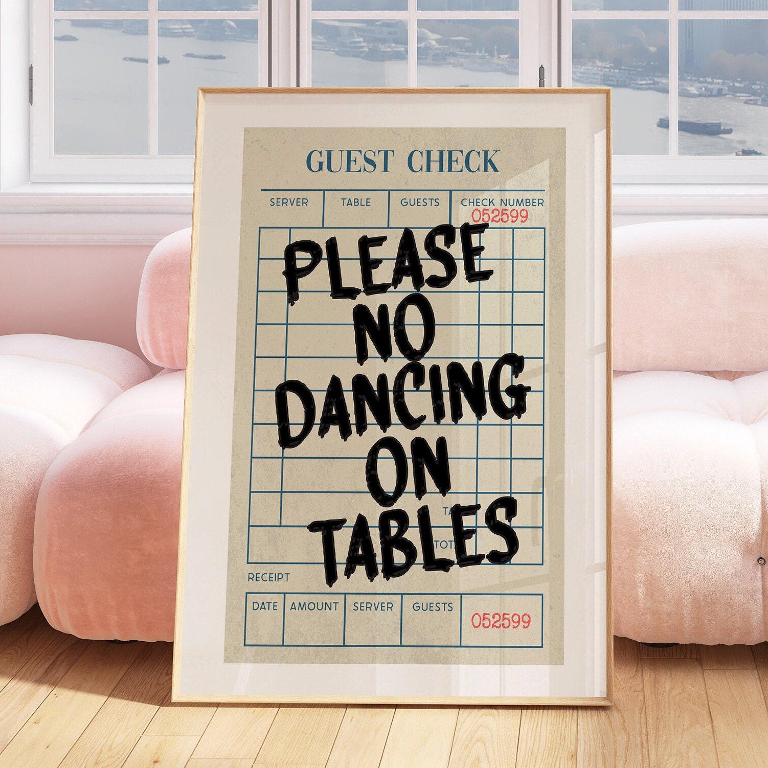 Please No Dancing on Tables Guest Check Print Art Aesthetic Kitchen ...