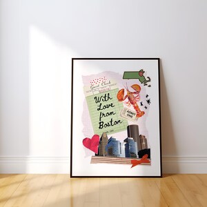 Boston Travel Print Poster Wall Art Boston Massachusetts Art Maximalist ...