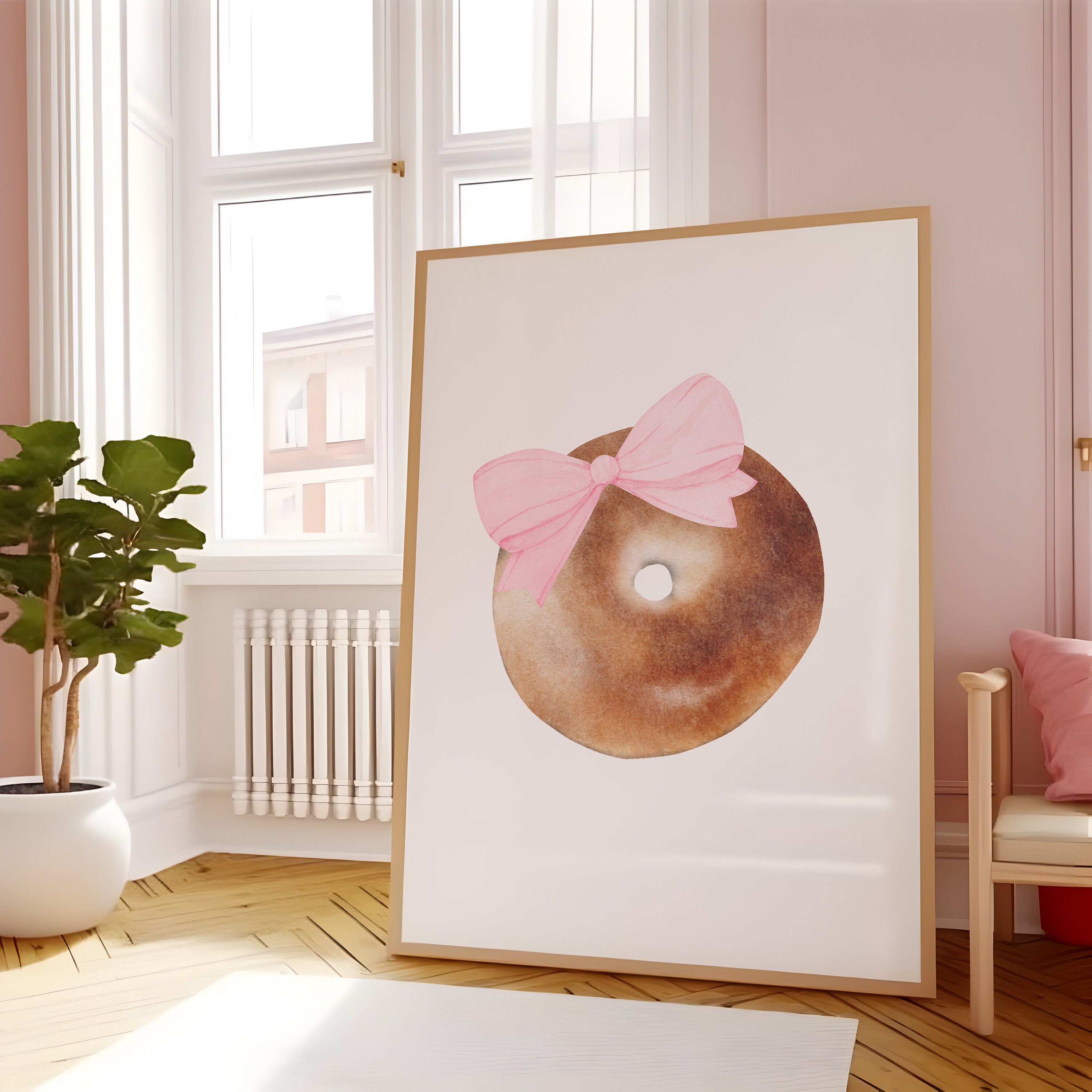 Coquette Kitchen Room Decor Balletcore Bagel Wall Art Wall Art ...