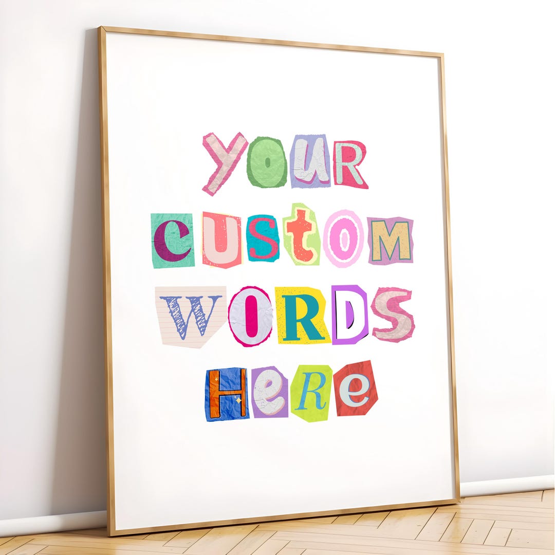 Custom Magazine Letters Print Wall Art Trendy College Dorm Decor Wall ...