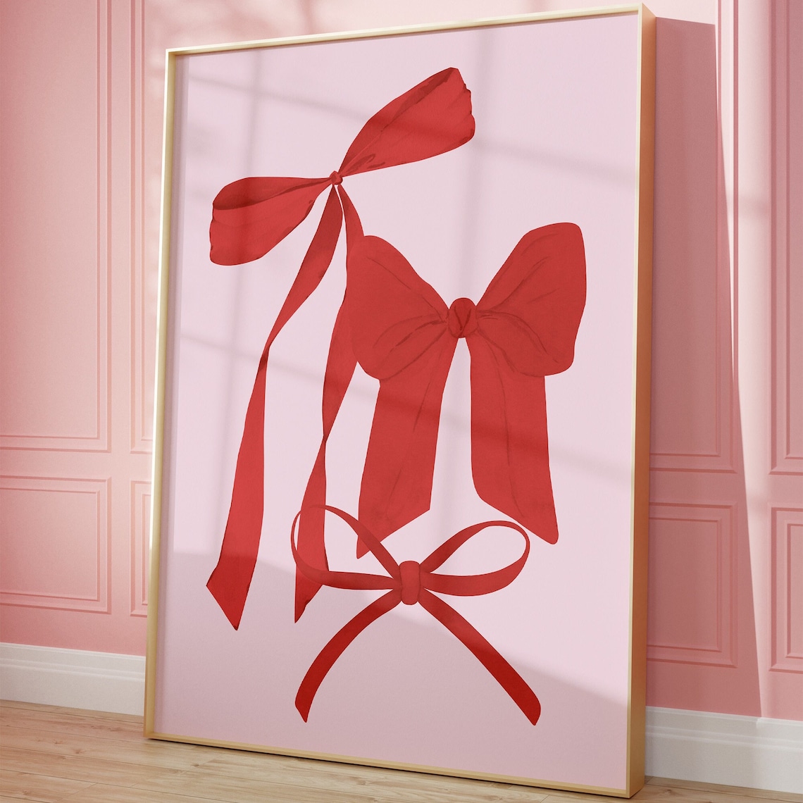Coquette Room Decor Balletcore Wall Art Wall Art Grandmillenial Bow Art ...