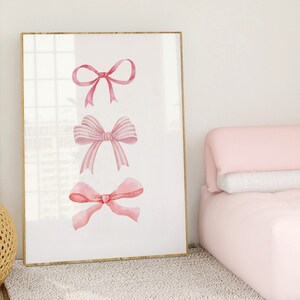 Balletcore Wall Art Coquette Room Decor Wall Art Bow Art Print Coquette ...