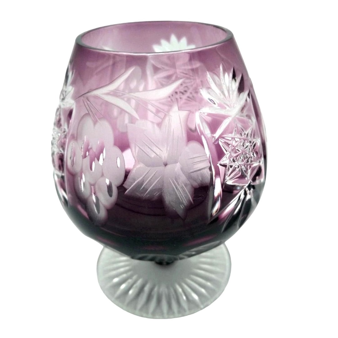 Rare Vintage Amethyst Crystal Cognac Glass Kristal SPRSKA FABRIKA ...