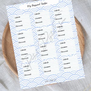 Instant Download Blue Password Tracker PDF Printable 8.5 X 11 Password ...