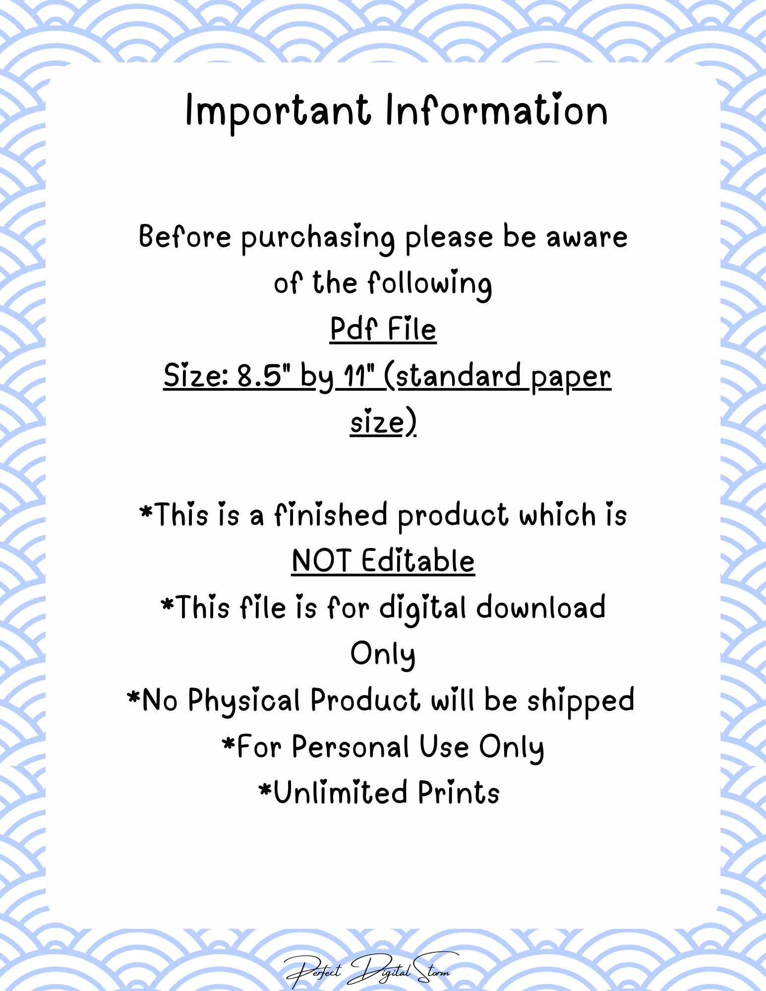 Instant Download Blue Password Tracker PDF Printable 8.5 X 11 Password ...
