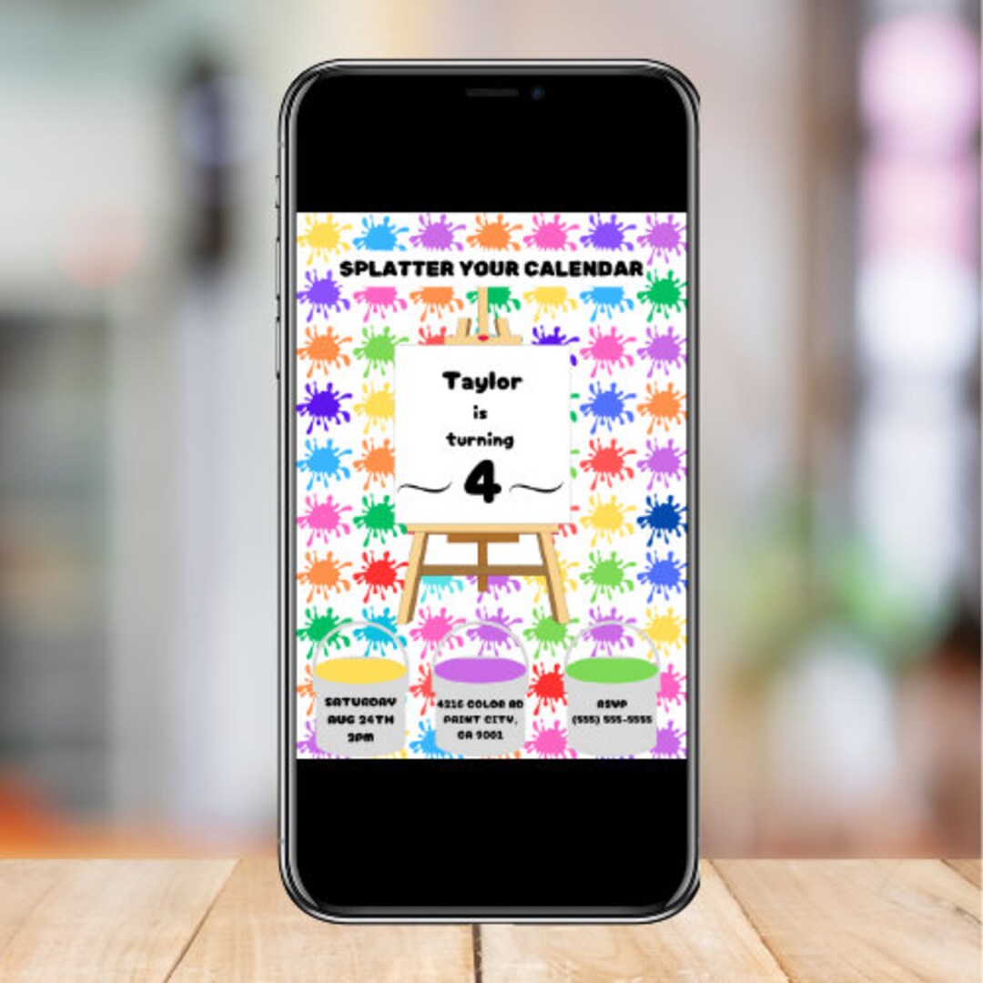DIY Paint Party, Animated Paint Party Invitation, Digital Paint Party ...