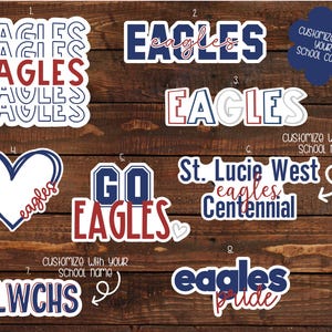 School Spirit Stickers, Set of 8, School Pride Design, Water Bottle ...