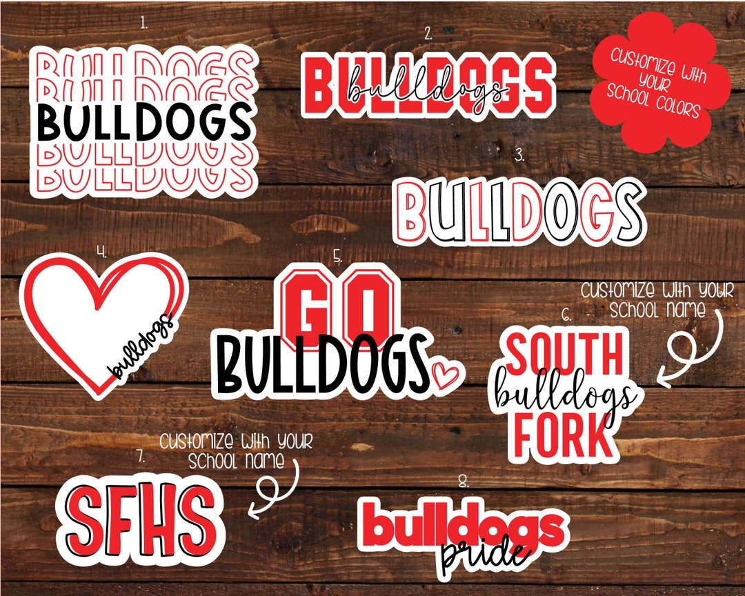 School Spirit Stickers, Set of 8, School Pride Design, Water Bottle ...